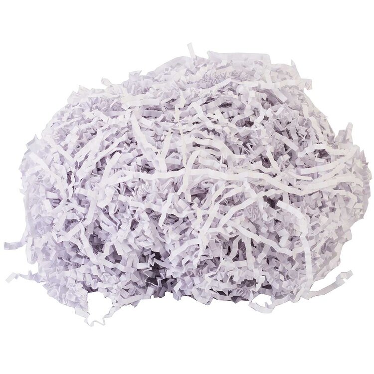 Наполнитель бумажный для упаковки подарков белого цвета, вес - 50 гр