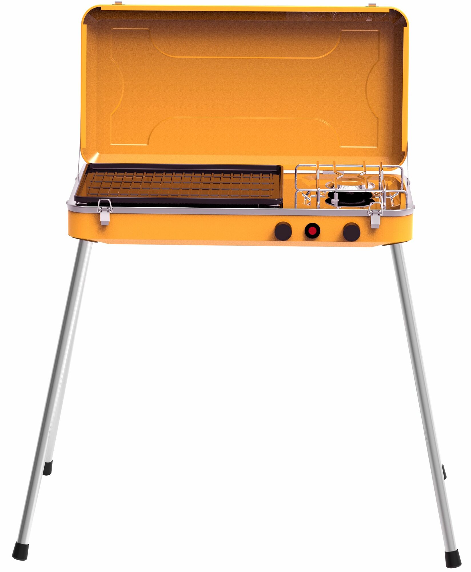 Портативная газовая гриль-плита с двумя конфорками для кемпинга и пикника 2 x 2000 Вт