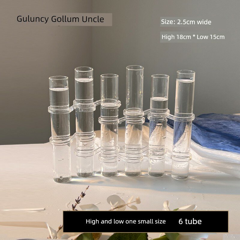 Ряд ваз с стеклянными пробирками для аранжировки пионов, гидропонная прозрачная креативная модная подставка для цветов,