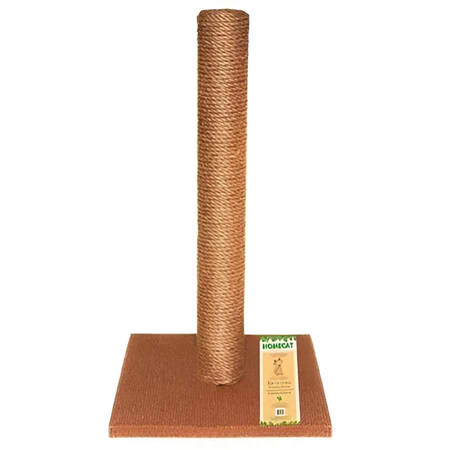 HOMECAT 29,5х29,5х50 см когтеточка-столбик для кошек ковролин джут коричневый