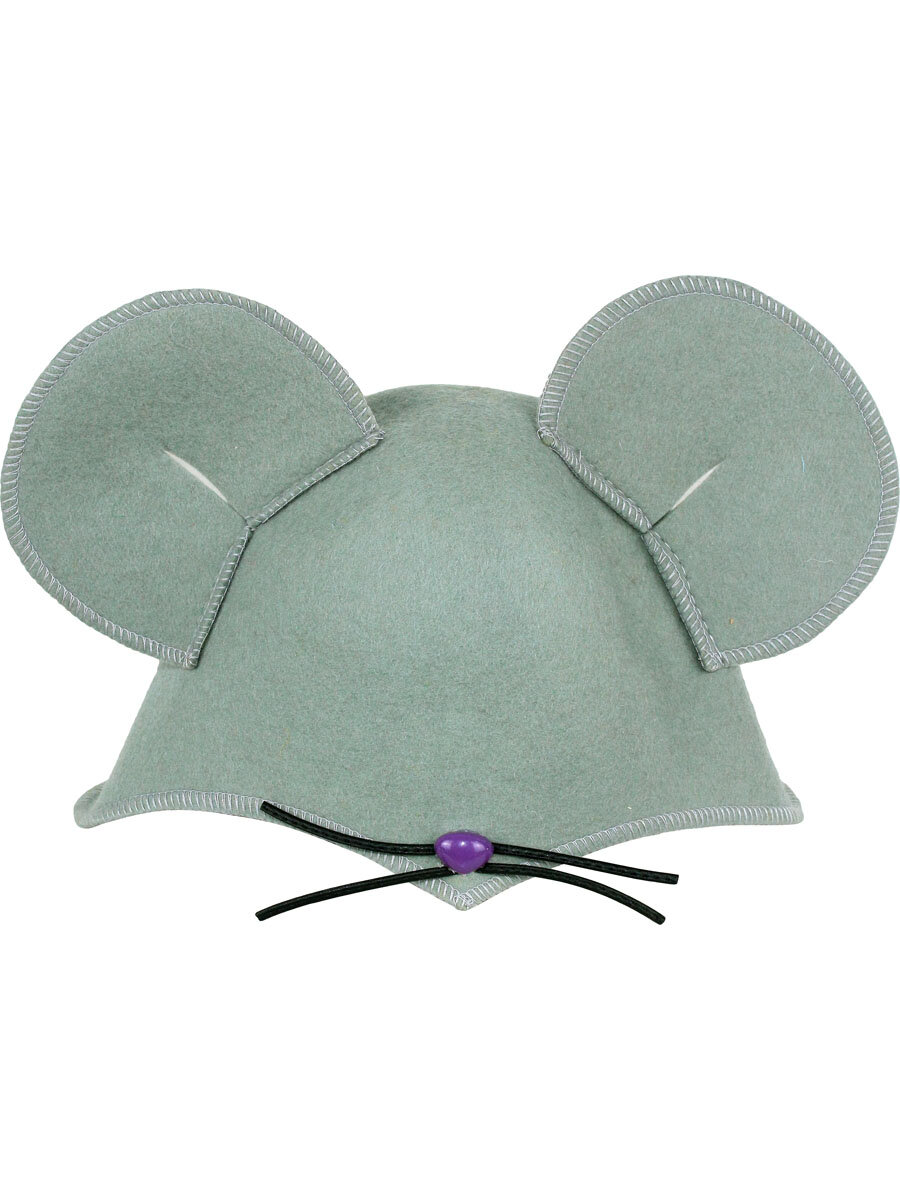 Колпак банный фетровый "Мышь", для бани и сауны, 100 % шерсть,