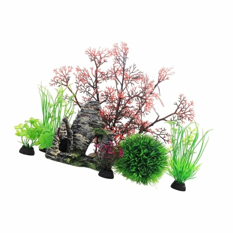 1 комплект из 7 предметов, имитация водной горки белого коралла, набор для ландшафтного оформления аквариума-упаковка