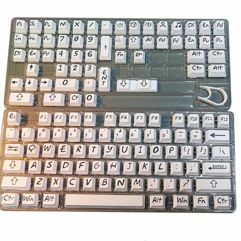 133Keys Big Letter Keycap для MX Mechanical Keyboard Minimalist White