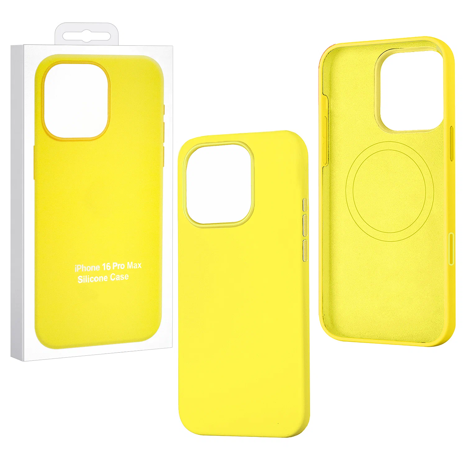 Чехол для iPhone 16 Pro Max Silicon Case Star Fruit, анимация NFC, поддержка беспроводной зарядки, желтый