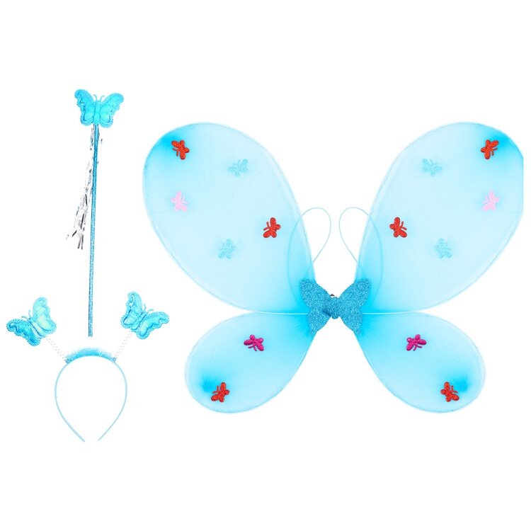 Комплект карнавальный КНР Фея, детский, голубой, крылья с LED-свечением
