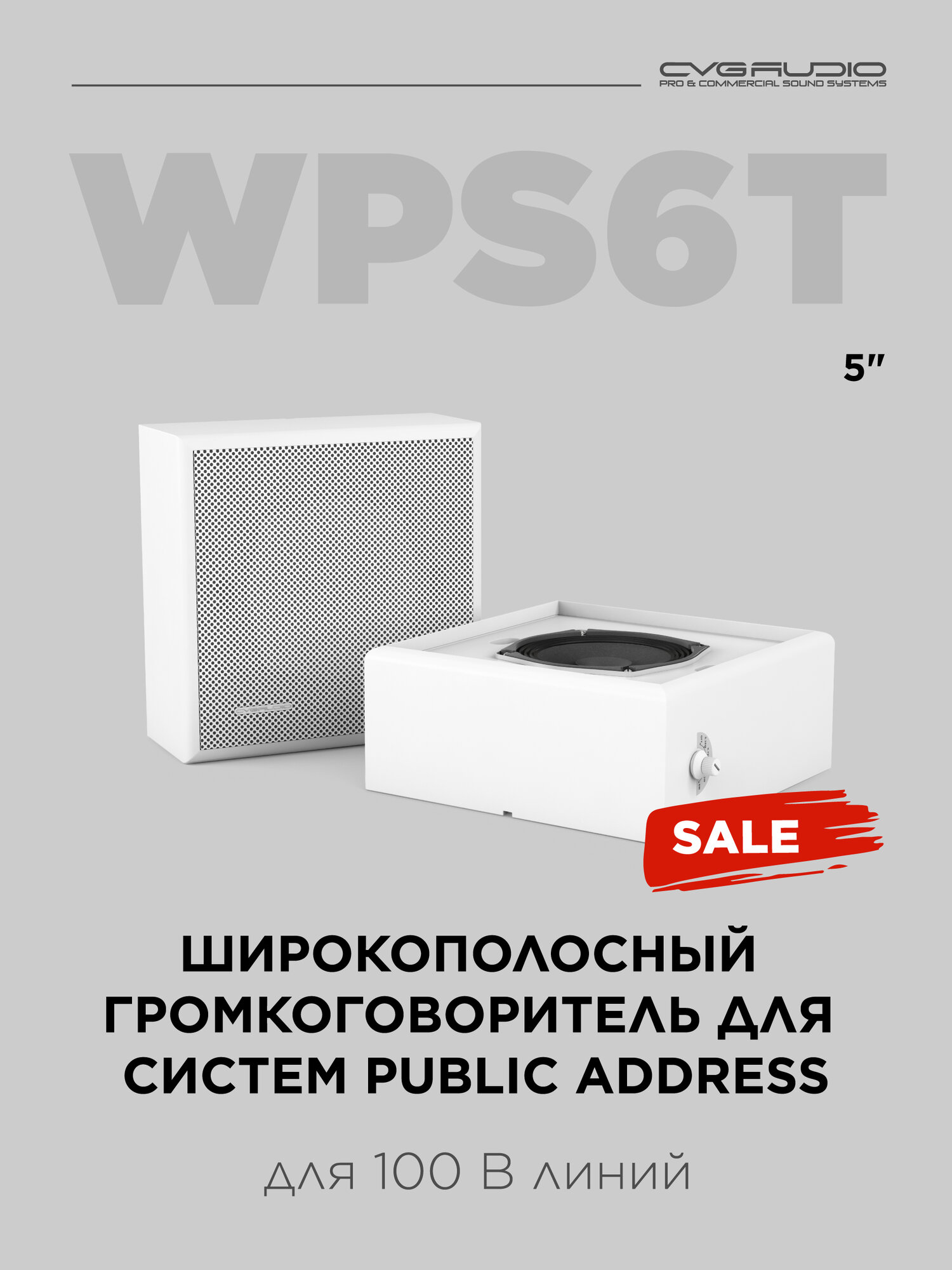 CVGAUDIO WPS6T Настенная Public Address акустическая система 100V