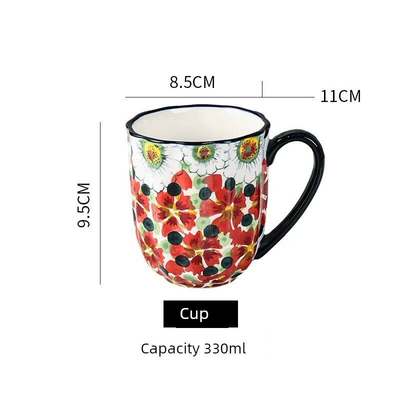 Керамическая чаша ручной росписи для внешней торговли, креативная большая чаша для лапши с двумя ручками, суповая чаша,