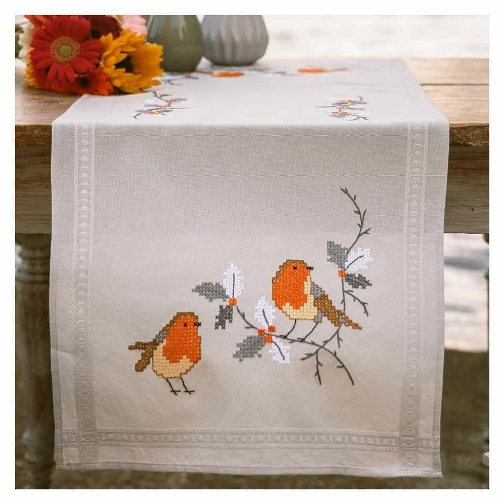 PN-0201692 Набор для вышивания крестом (дорожка) "Снегири", Vervaco