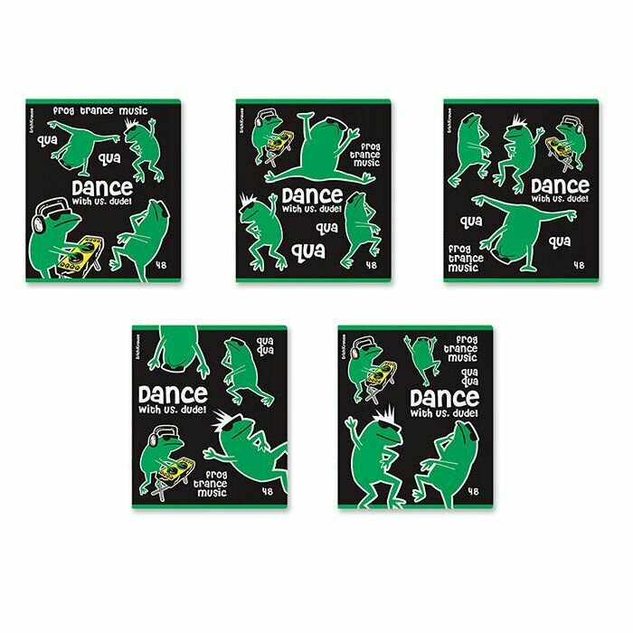 Тетрадь общая Erich Krause 48 листов, в клетку, пластиковая обложка "DJ Frog" (54112)