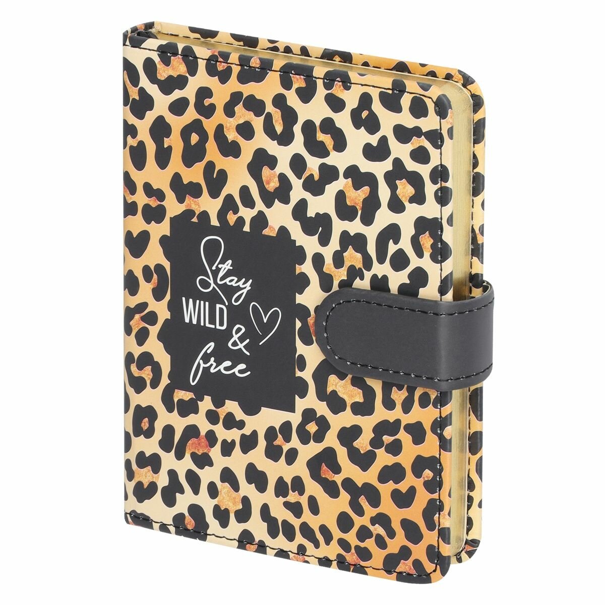 Ежедневник недатированный FIORENZO А6, 168 листов, кожзам, "Леопард", твердая обложка, тонирование, золотой срез, на магните (253055)