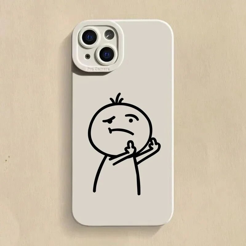 Новый чехол для телефона с рисунком Matchstick Man для Белый, для iPhone 15 Pro Max, White B065