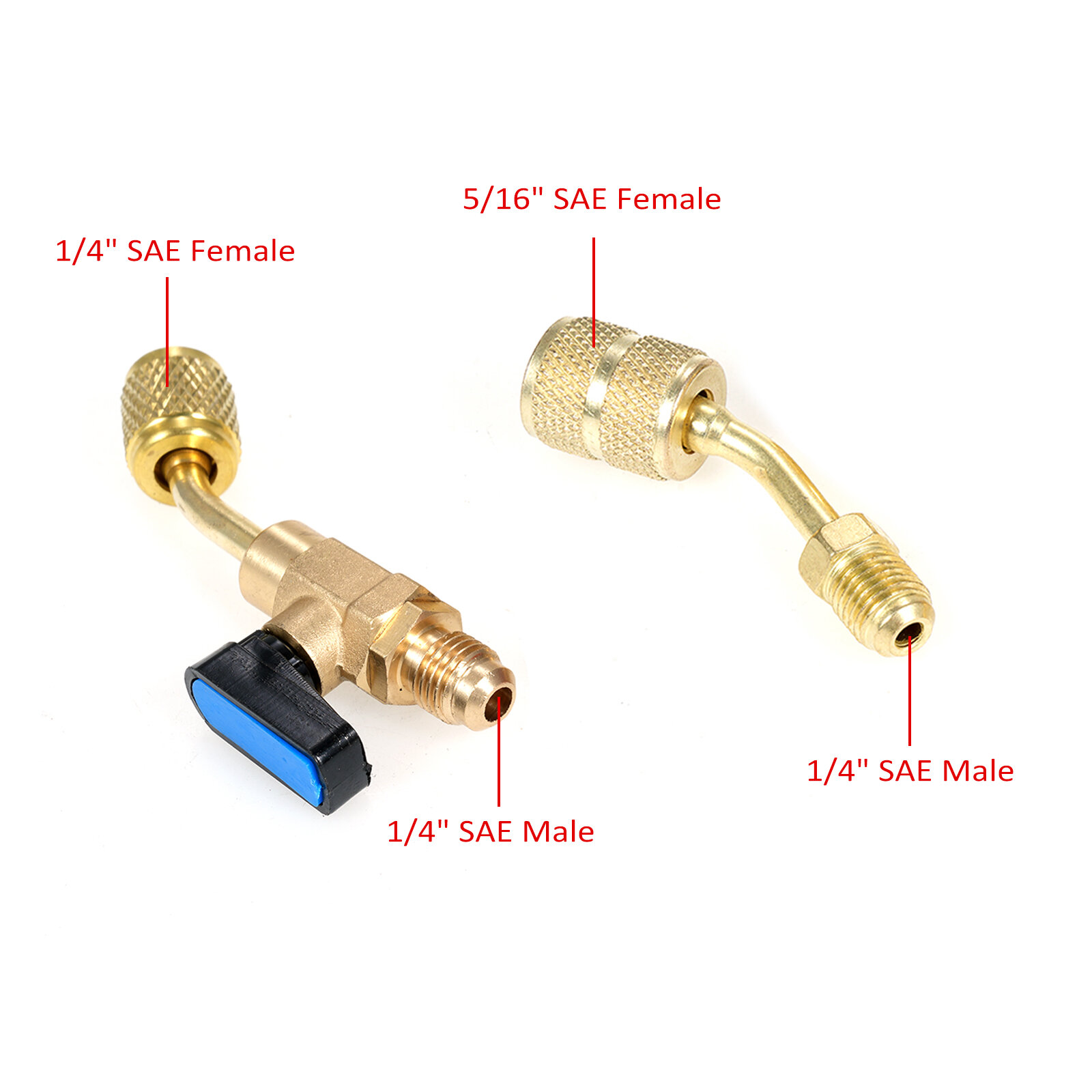 Шаровый кран 1/4 дюйма для R410A/R134A/R12/R22, переходник для сплит-систем