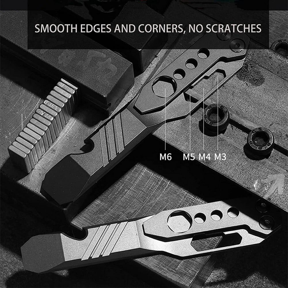 Многофункциональная титановая монтировка, карманная отвертка, гаечный ключ для открывания бутылок. (Серый камень)