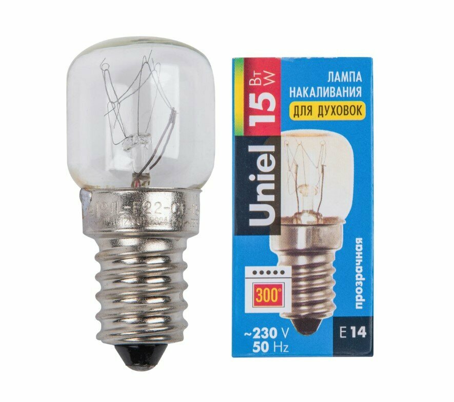 Лампа накаливания Il-f22-cl-15/e14 для духовок 15вт 300°c uniel.