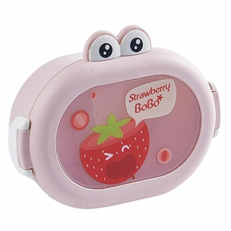 Детский ланч-бокс с милой мультяшной лягушкой, портативный и удобный герметичный контейнер для фруктов Bento девочек мальчиков