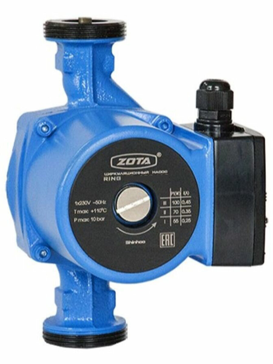 Циркуляционный насос Zota Ring 25-70 S 130, регулировка скорости - 130/110/90 Вт