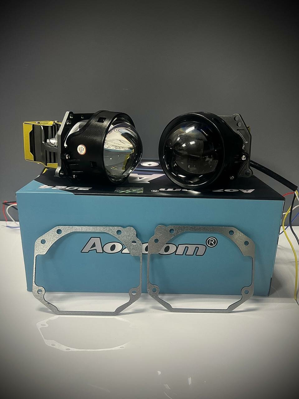 Светодиодные линзы оригинальный Aozoom A20 для BMW X5 (E53) 1999 - 2006) / БМВ Х5 / 5500К, 53Вт / 70 Вт - Настоящие Билед Biled Аозум