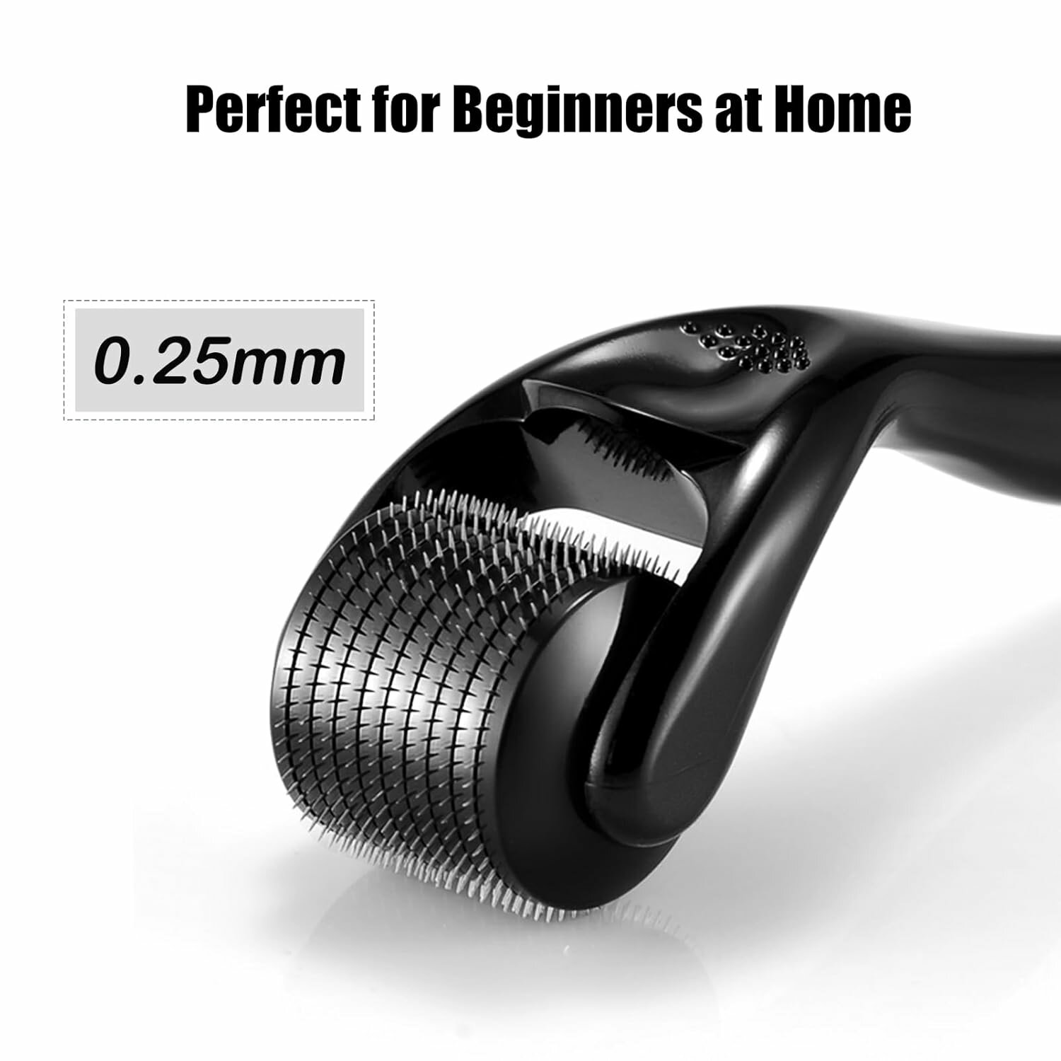 Домашний мезороллер (дермароллер) 540 игл по 1мм для бороды, волос, кожи лица и головы / Ролик массажный для мезотерапии / Роллер