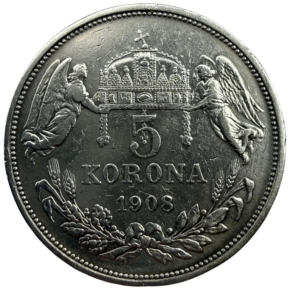Венгрия 5 крон 1908 г. (KB) (Лот №2)