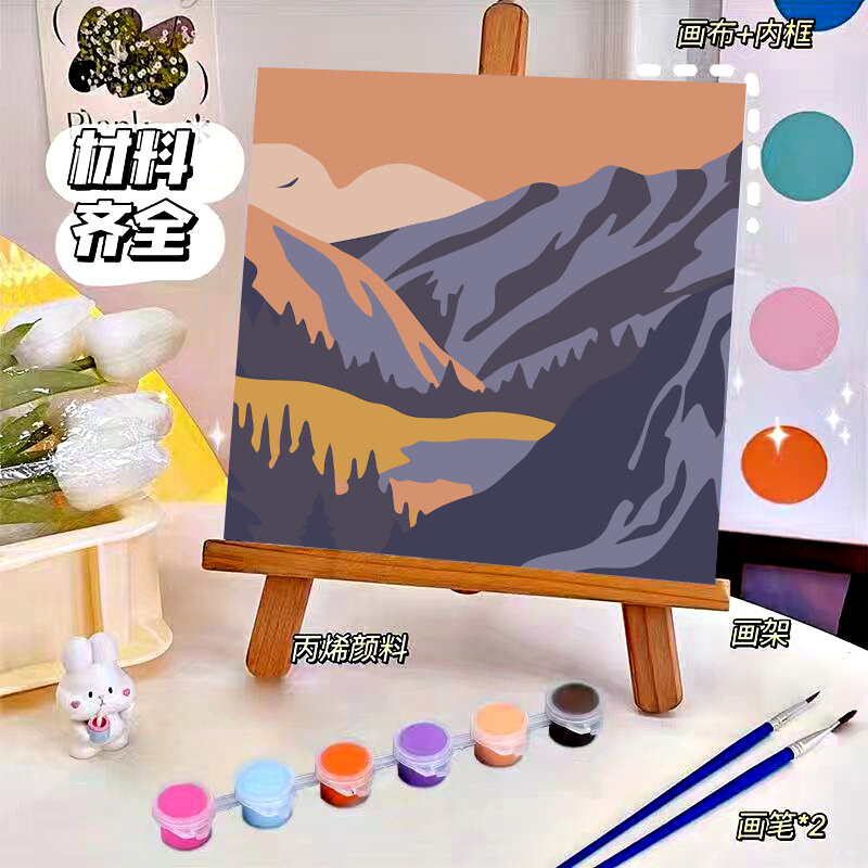 Цифровая картина маслом 20*20, аниме, раскраска маслом, ручная роспись маслом, декор для спальни.