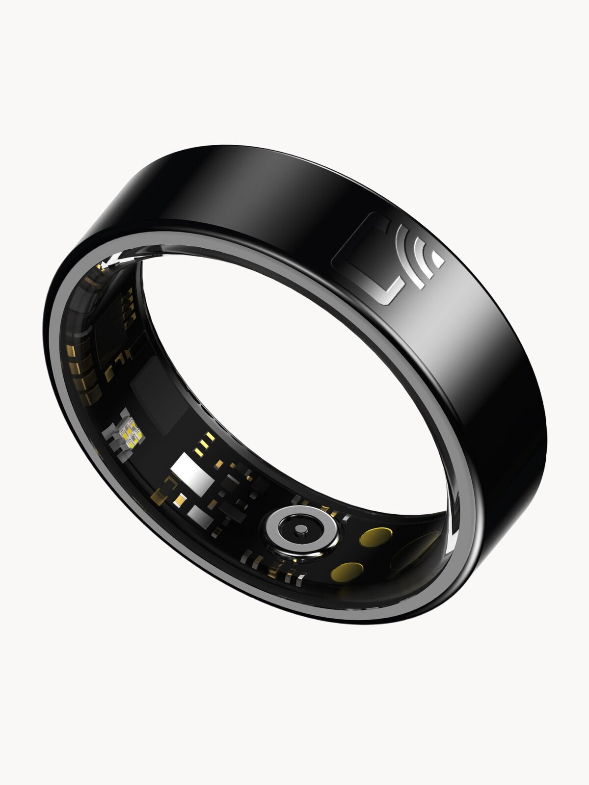 Cмарт-кольцо NFC керамическое Smart Ring, умное кольцо, водонепроницаемое, мониторинг активности и сна, чёрное размер 12