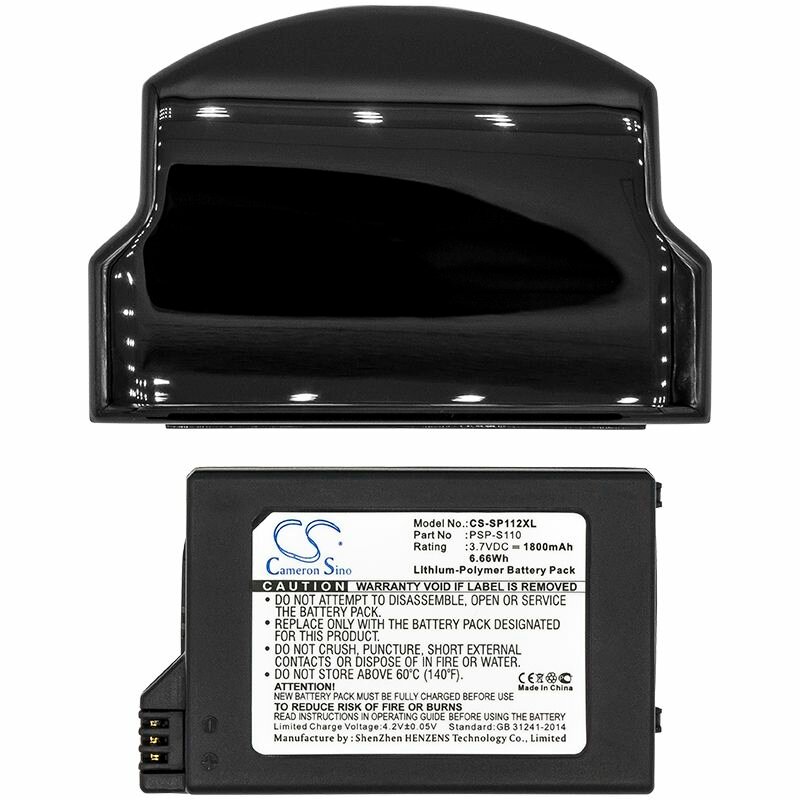 Аккумулятор для Sony PSP усиленный с крышкой на 1800 mAh, Sony PSP 2000 серии, Sony PSP 3000 серии, PSP-S110 - CS-SP112XL от компании Cameron Sino
