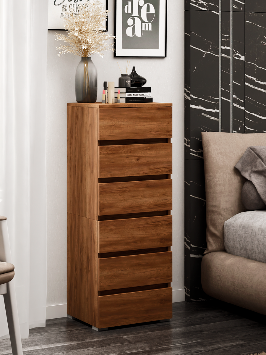 Комод MFMaster Vitto-53, 6 выдвижных ящиков, цвет дуб крафт табак