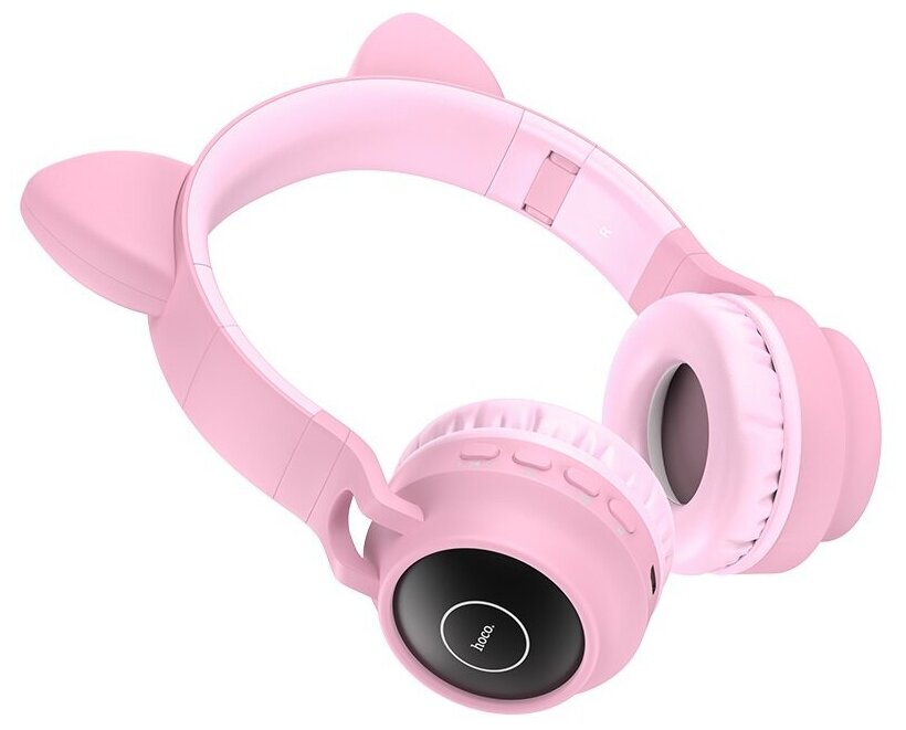 Беспроводные наушники HOCO W27 Cat ear, Bluetooth 5.0, 300 мАч, TF, AUX, Розовый