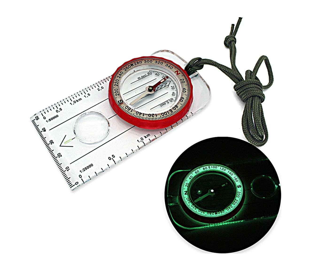Компас для открытия. Clear. Водонепроницаемый. Портативный. Компактный. Многофункциональный. С люверсом. Сильный магнит. Лупа. Высокая точность. Светящийся. Материал: акрил. Размеры: 10.7см x 5.4см x 1.05см. В комплект входят: 1 компас