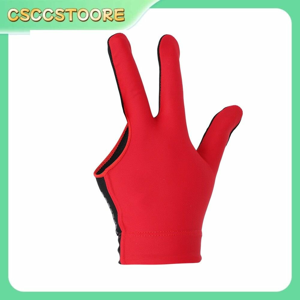 Перчатка для пула унисекс, левая рука, 3 пальца, красный