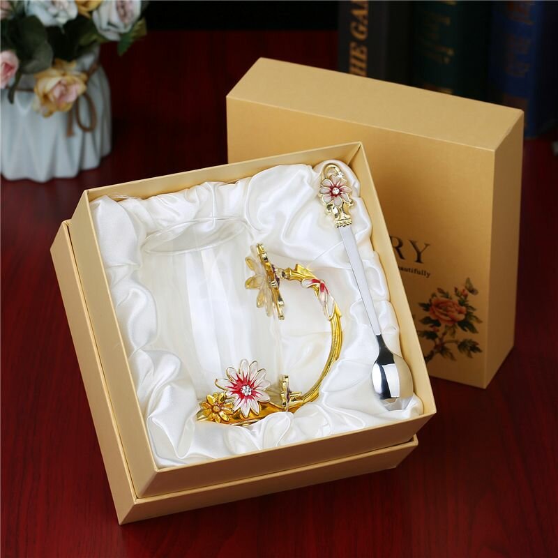 Креативная эмалевая цветная кружка для воды, домашняя кофейная кружка, женская хрустальная стеклянная кружка, кружка для сока, кружка для цветочного чая, подарок на День учителя