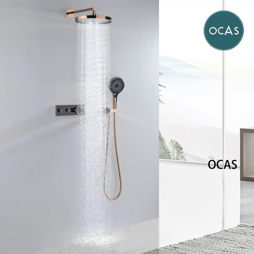 OCAS Душевой комплект золотой, светло-розовый