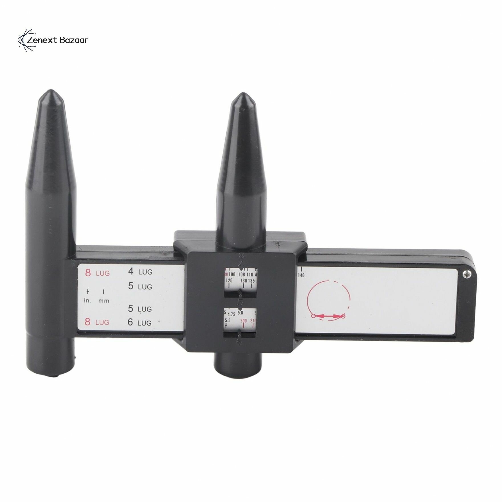 Точный штангенциркуль для эксклюзивного определения позиции болтов на колесном ободе, линейка PCD под гайки 4, 5, 6 и 8 отверстий.