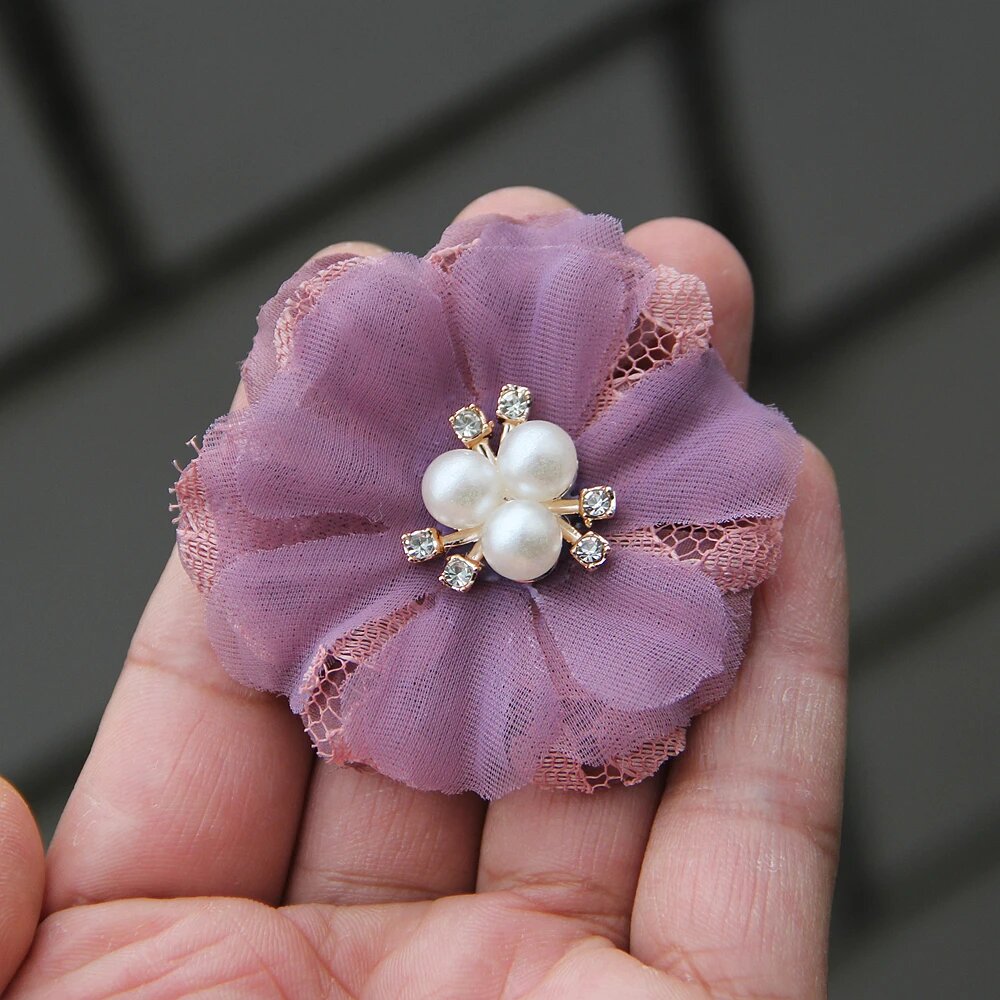 10 шт. 6 см камелия роза шифоновая ткань искусственный цветок голова для свадебного платья украшение одежды головной убор