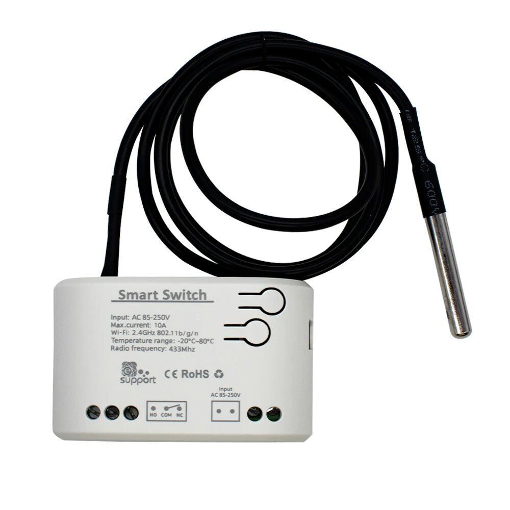 Умный выключатель Wi-Fi 10A, 85-250V NO USB