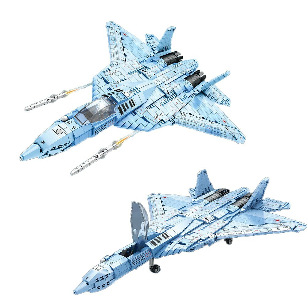 Военная военная серия Stealth Fighter 57 Модель кирпича MOC Военная игра Самолет строительный блок Игрушка блок для детей (синий)