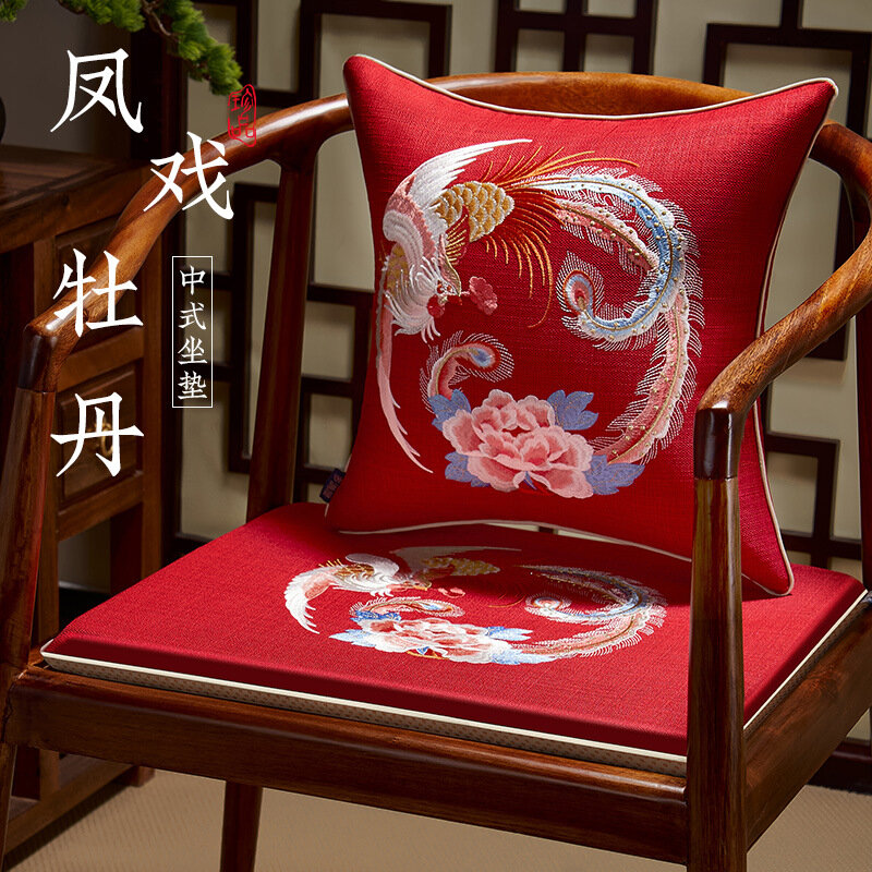 Свадебная красная подушка в китайском стиле, праздничная декоративная подушка для дивана, хлопковая льняная наволочка, подушка для гостиной, подушка для кровати, наполнитель подушки