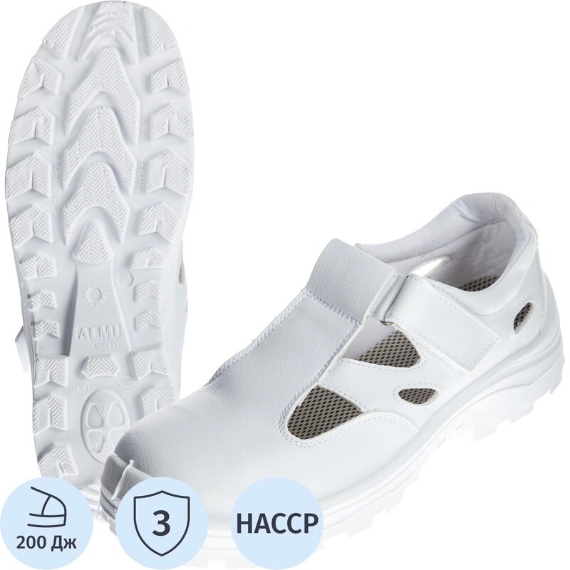 Полуботинки (сандалии) алми(арт. 80302-011600) с МП, белые, р.41