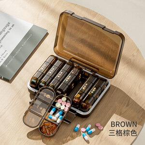 Коробка для таблеток на семь дней в неделю, портативный органайзер для лекарств, большая емкость, разделенная на отделения, герметичная коробка для таблеток