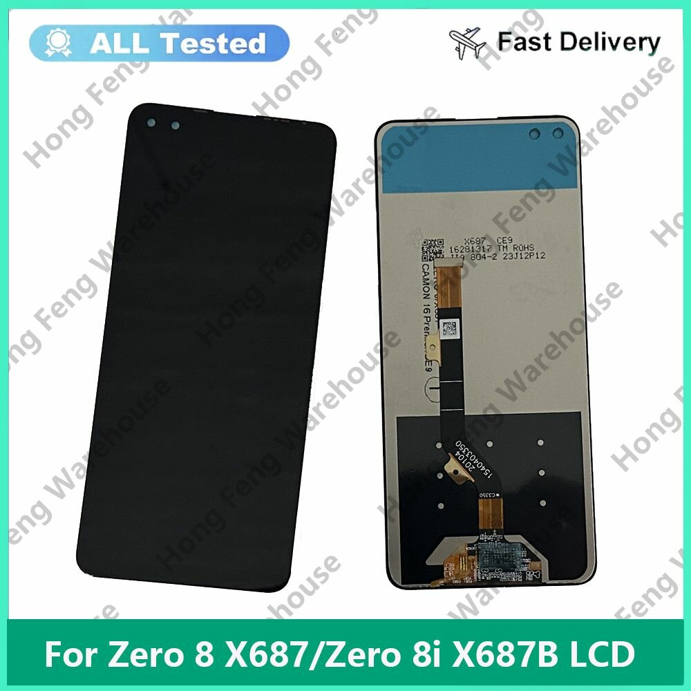 Дисплей для Infinix Zero 8i X687B; дисплей в сборе с сенсорным экраном; черный ; содержать инструментов