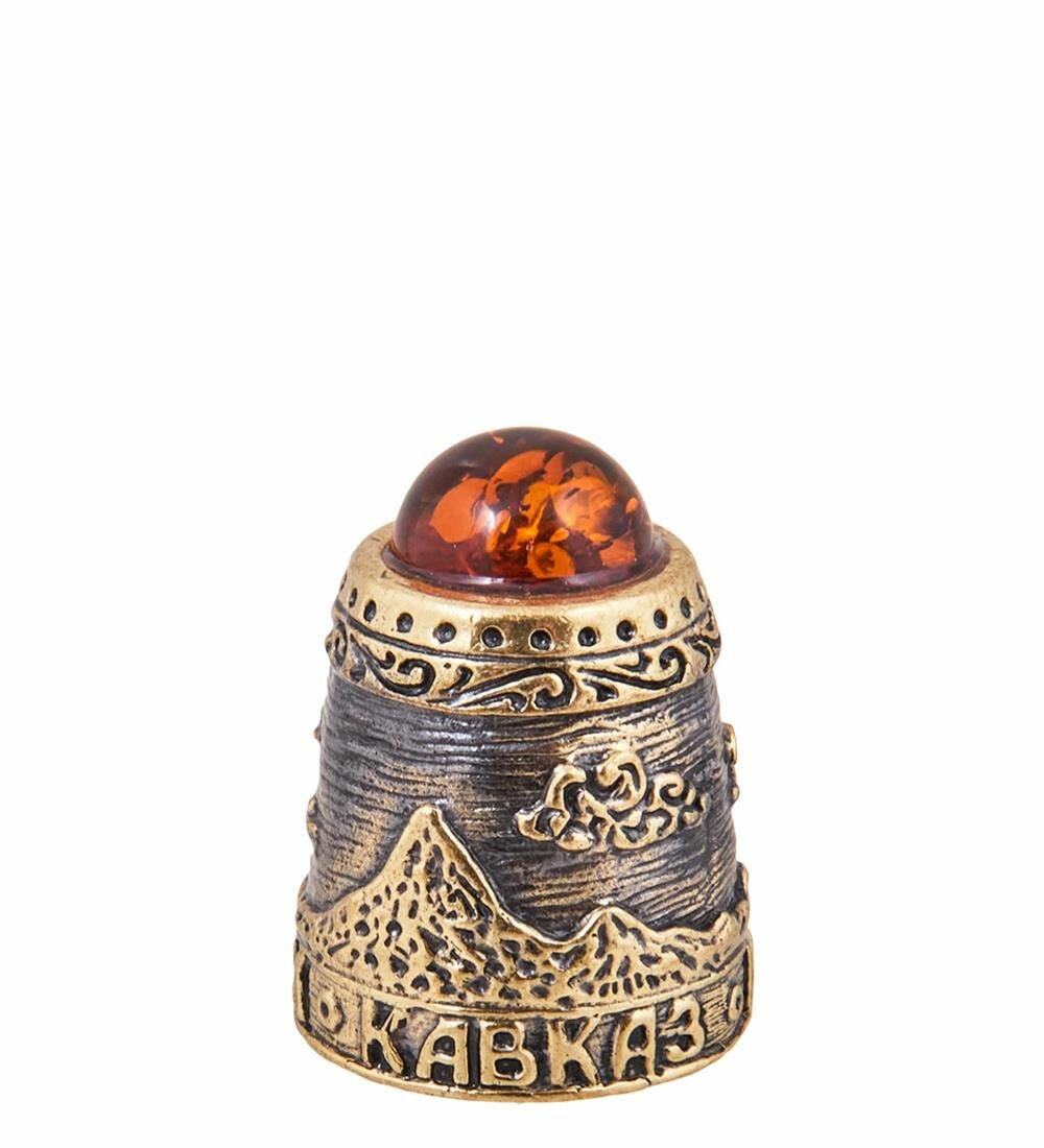 Наперсток из янтаря и латуни "Кисловодск" A2186321 Народные промыслы, Латунь, янтарь