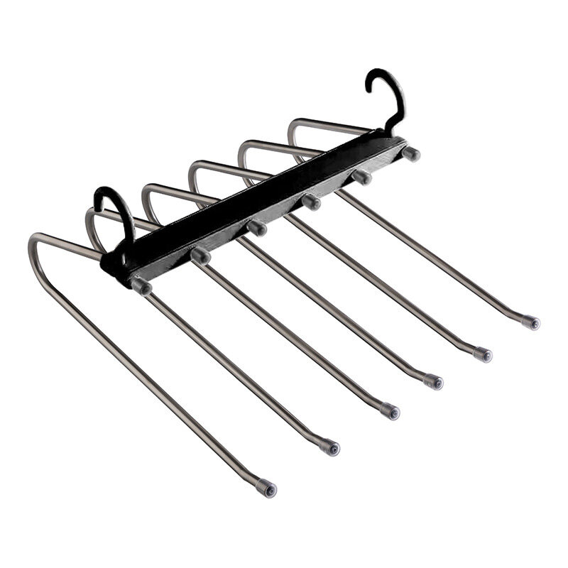 1 Pack Вешалки для штанин, Стainless steel, 33*30*17cm, Space Saving, Non-Slip, 6 in 1 Layered Pants Rack, Slack Closet Organizer, Folding Storage, Wardrobe Home Storage and Organizer