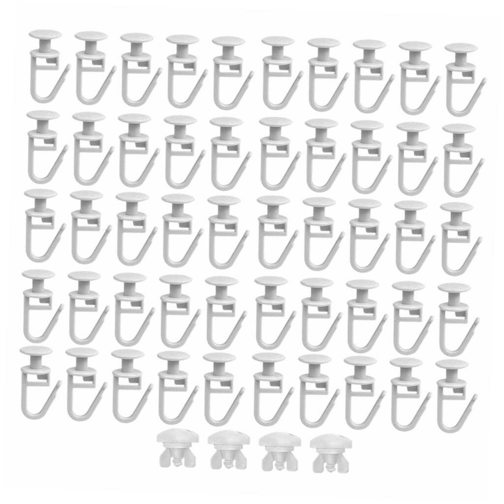 Крючки для штор 50 шт. с направляющими и стопорами