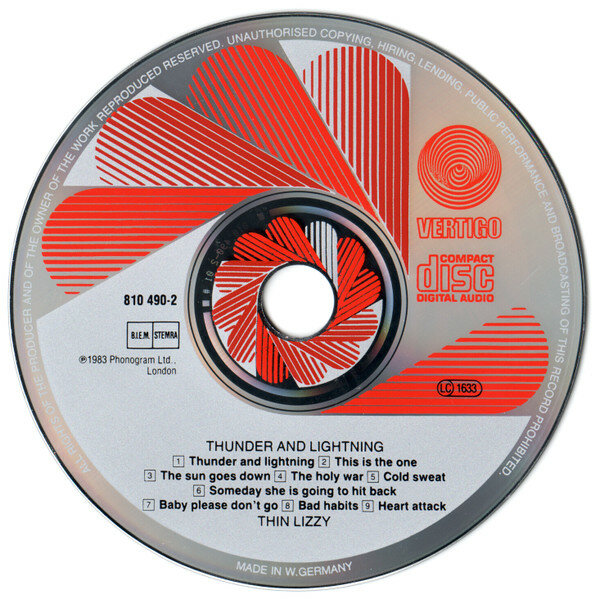 Компакт-диск Thin Lizzy - Thunder And Lightning (1 CD) — фото 1