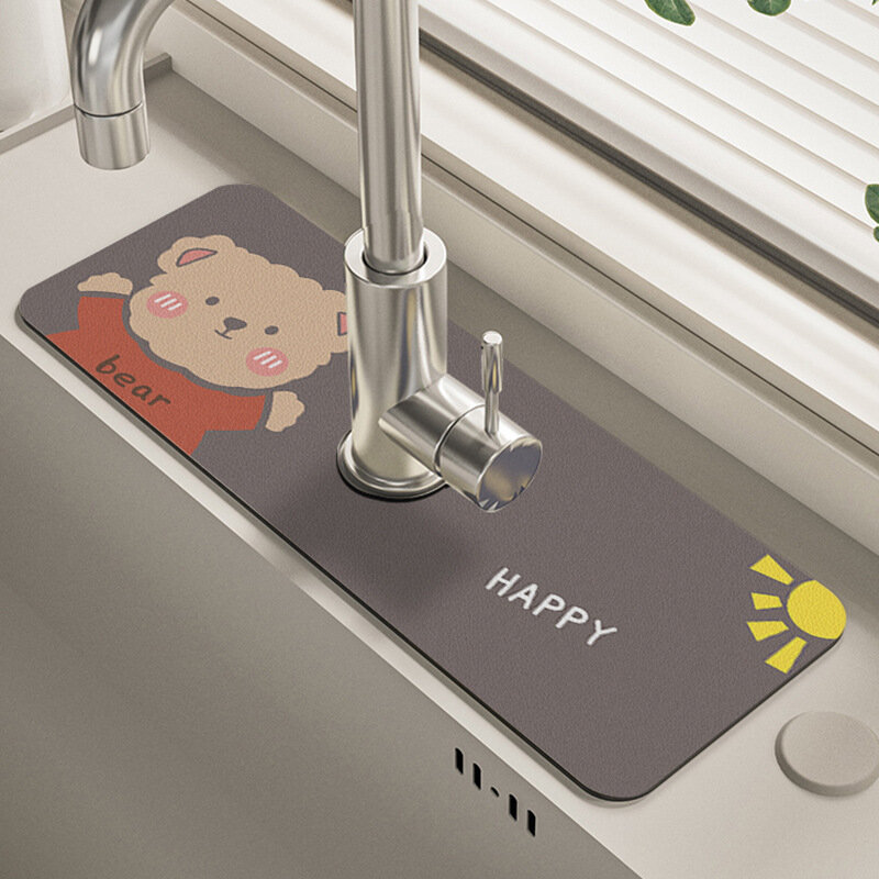 Подушка для слива крана, мягкая из диатомовой земли, впитывающая подушка для кухонной столешницы, подставка для тарелок, теплоизоляционная подставка, нескользящий коврик для кофейного стола