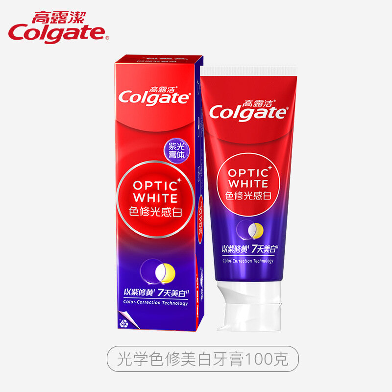 Зубная паста Colgate Optical Color Repair, отбеливающая, 100 г, фиолетовая светлая паста, многофункциональный мятный аромат, свежее дыхание
