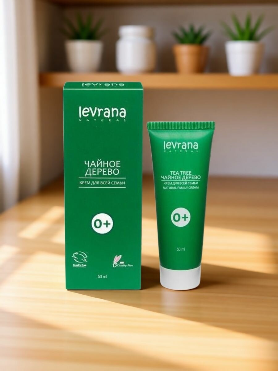 Levrana, Заживляющий крем "Чайное Дерево" для всей семьи, 50мл