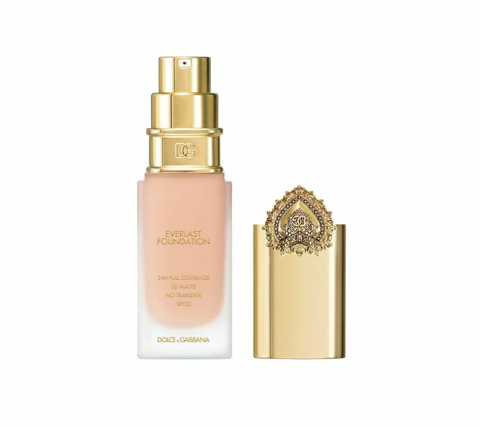 DOLCE&GABBANA Стойкий матовый тональный крем Everlast foundation SPF20 PA+++, 1ON Light Medium, 27 мл
