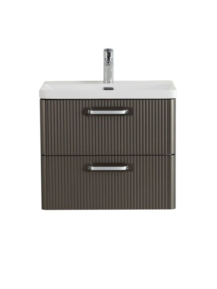 Тумба с раковиной BelBagno Due 60 подвесная, 61 см, матовая, из МДФ, с ящиками, раковина для ванной, фаянсовая, прямоугольная