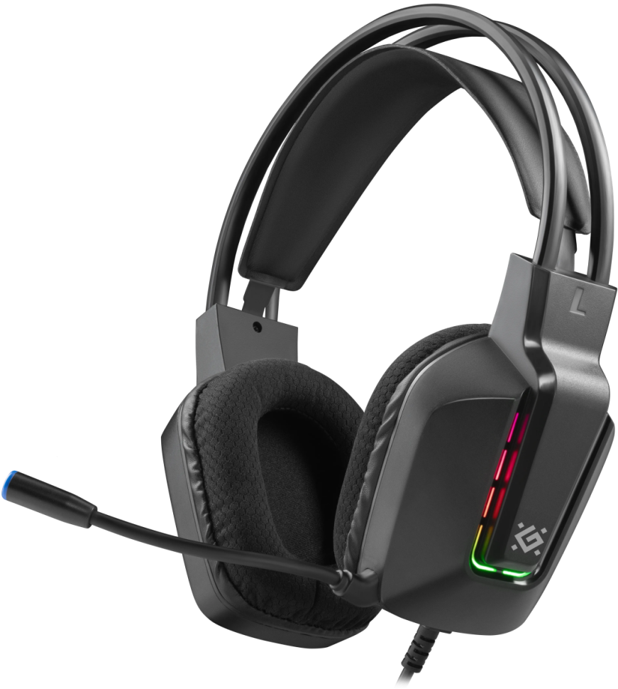 Игровая гарнитура DEFENDER Gothic черный, RGB, провод 1.8 м (62340)